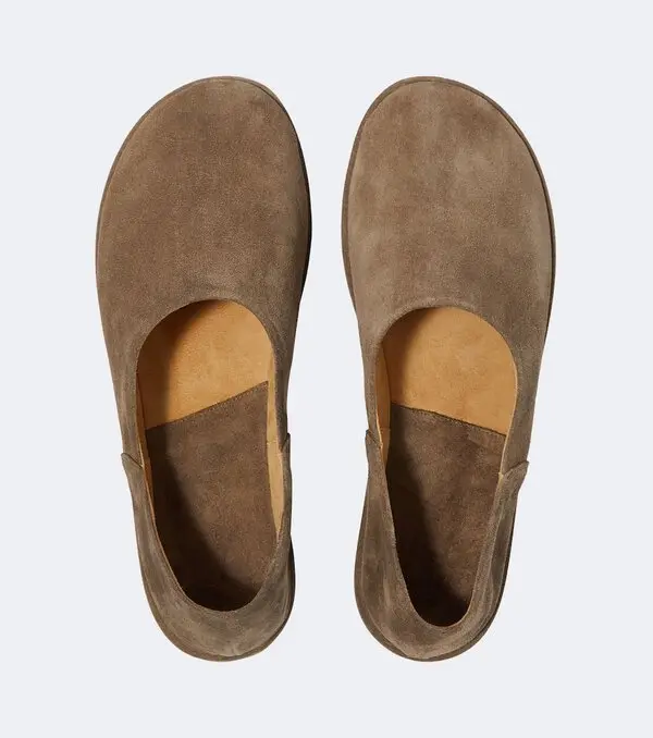 THE ROW Canal Suede Flats Ash - Grey