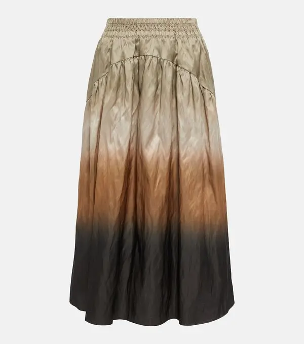 Vince High-rise Printed Satin Skirt