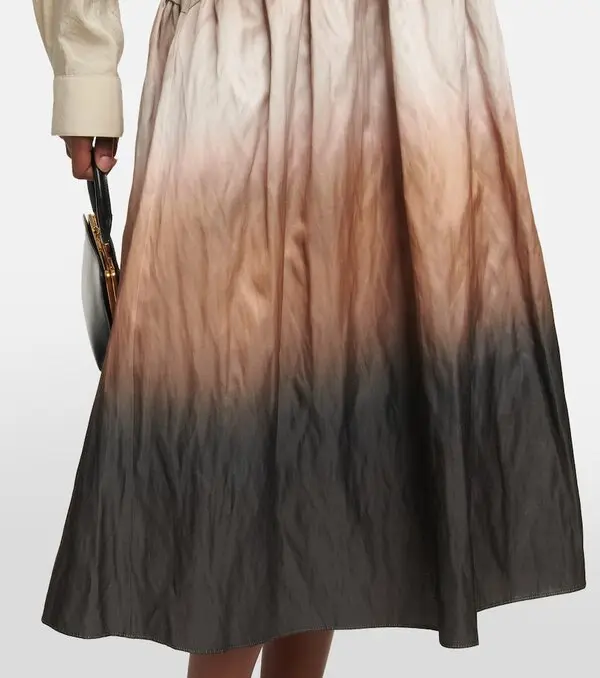 Vince High-rise Printed Satin Skirt