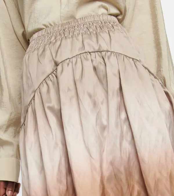 Vince High-rise Printed Satin Skirt