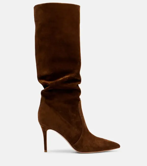 GIANVITO ROSSI Hansen 85 Suede Knee-high Boots - Brown