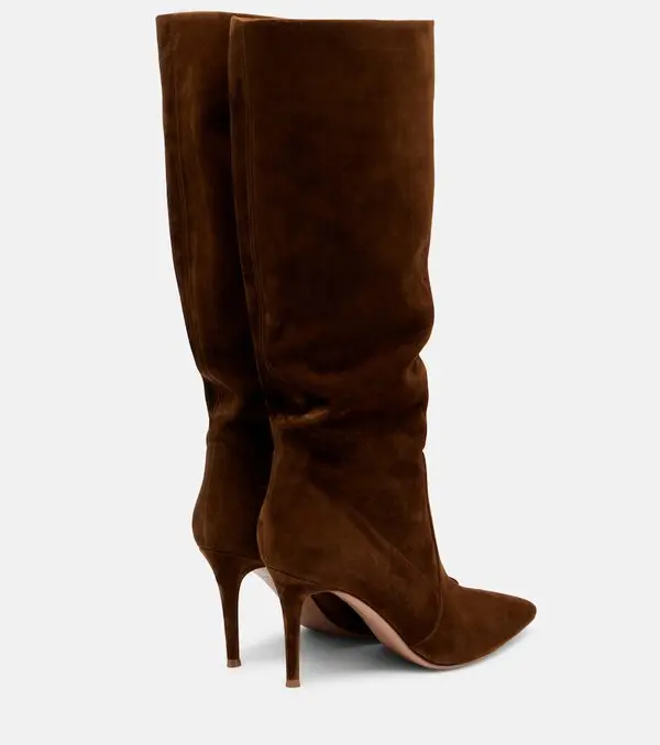 GIANVITO ROSSI Hansen 85 Suede Knee-high Boots - Brown
