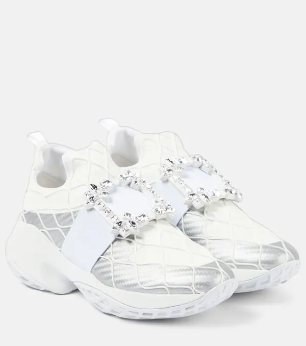 ROGER VIVIER Embellished Sneakers - Silver