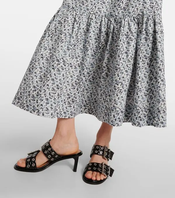 GANNI Quilted Mules With Buckle Detailing