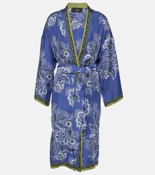 Etro Printed Silk Twill Robe - Multicoloured
