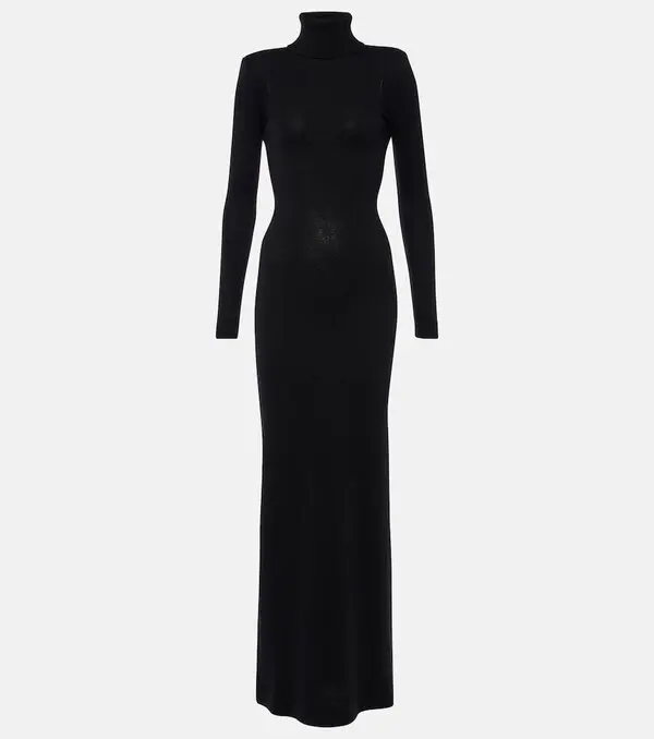TOM FORD Cashmere Turtleneck Maxi Dress - Black