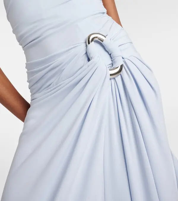 Simkhai Emma Draped Jersey Bustier Gown - Blue