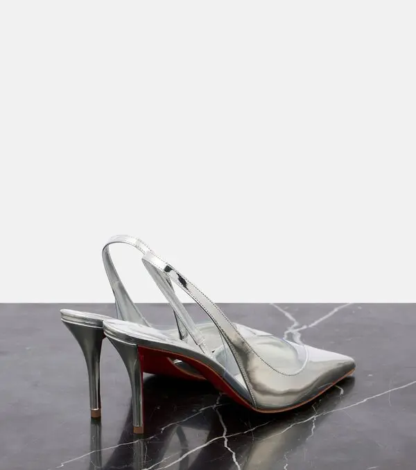 CHRISTIAN LOUBOUTIN Posticha Metallic Leather Slingback Pumps
