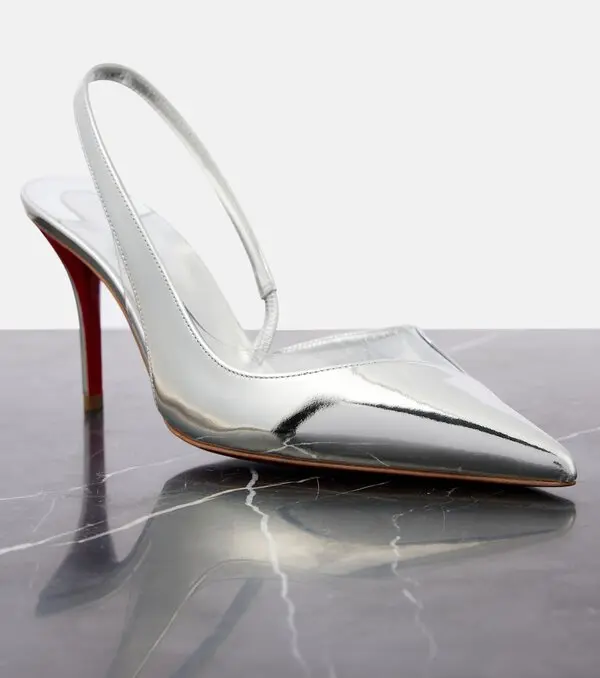 CHRISTIAN LOUBOUTIN Posticha Metallic Leather Slingback Pumps