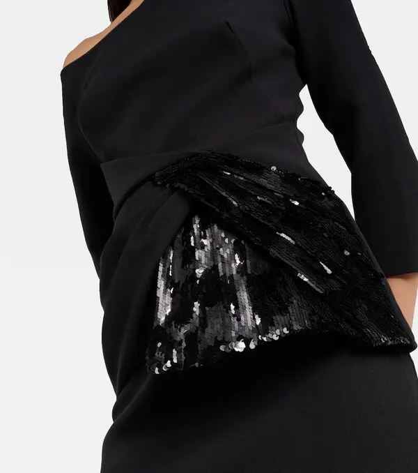 Safiyaa Juah Sequined Asymmetric Crepe Top