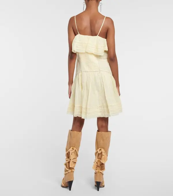 MARANT ETOILE Embroidered Cotton Mini Dress