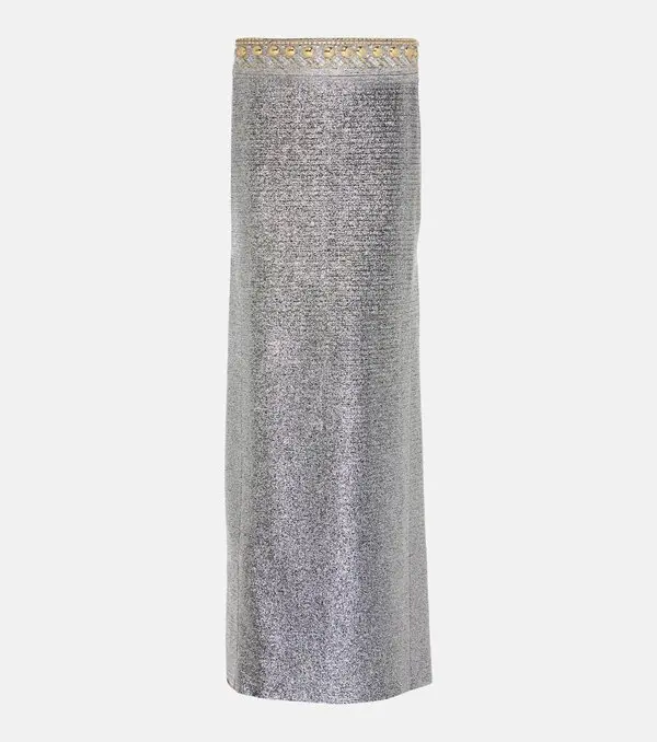 Rabanne Embellished Maxi Skirt - Silver