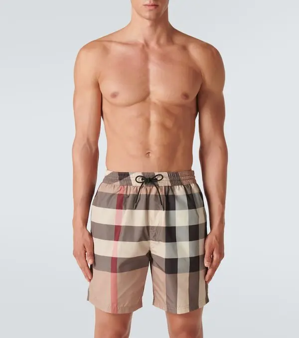 Burberry Large Check-print Swim Shorts