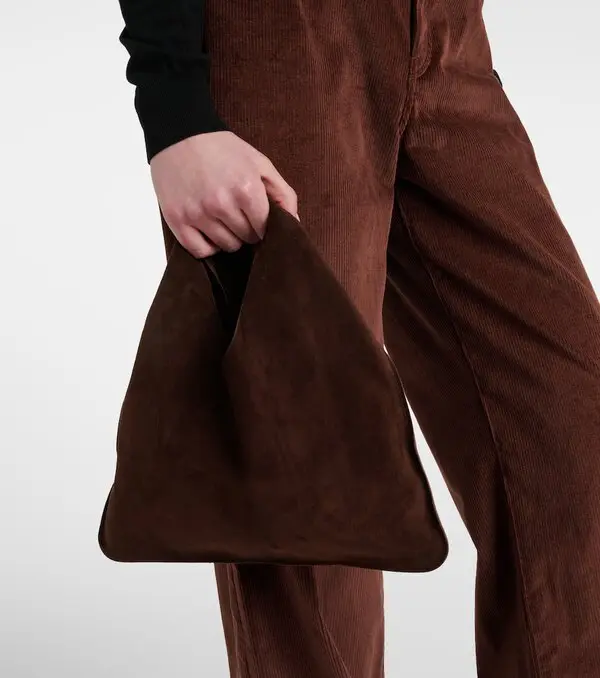 THE ROW Bindle Small Suede Tote Bag - Brown