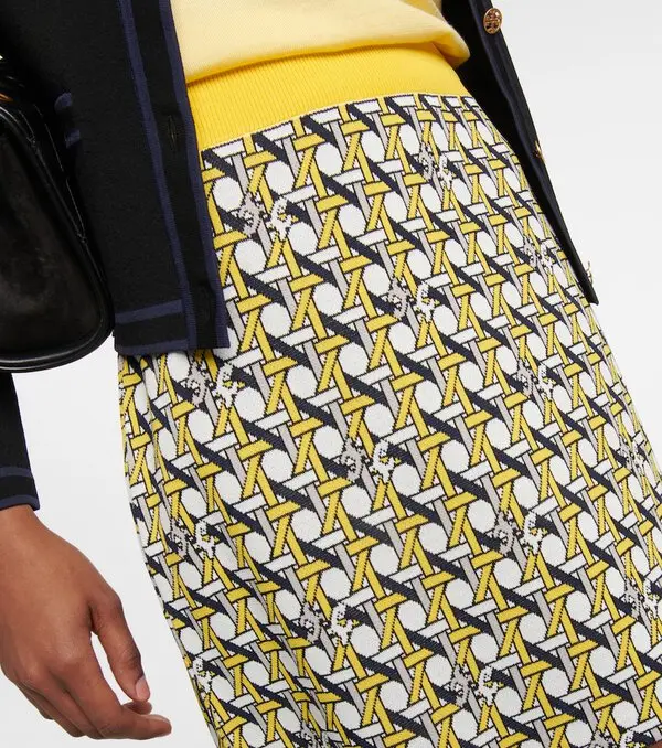 Tory Burch Knit Miniskirt With Geometric Print