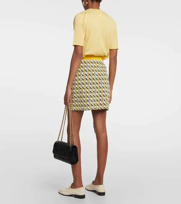 Tory Burch Knit Miniskirt With Geometric Print