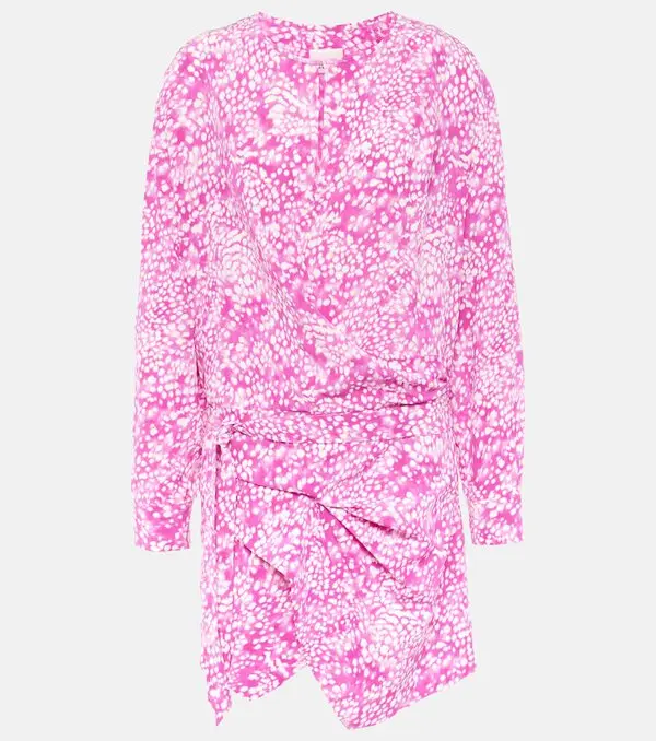 Isabel Marant Étoile Draped Silk-blend Mini Dress - Pink