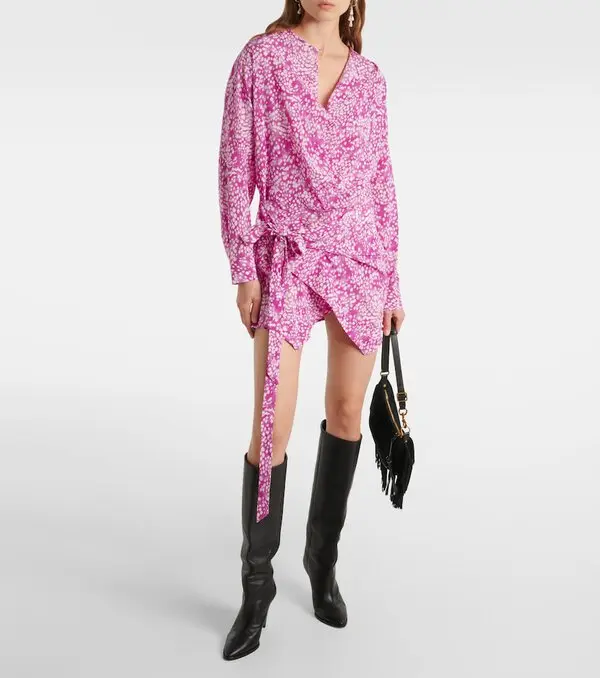 Isabel Marant Étoile Draped Silk-blend Mini Dress
