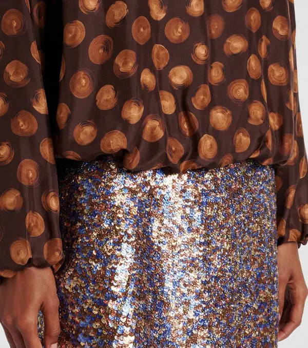 Dries Van Noten Printed Satin Blouse