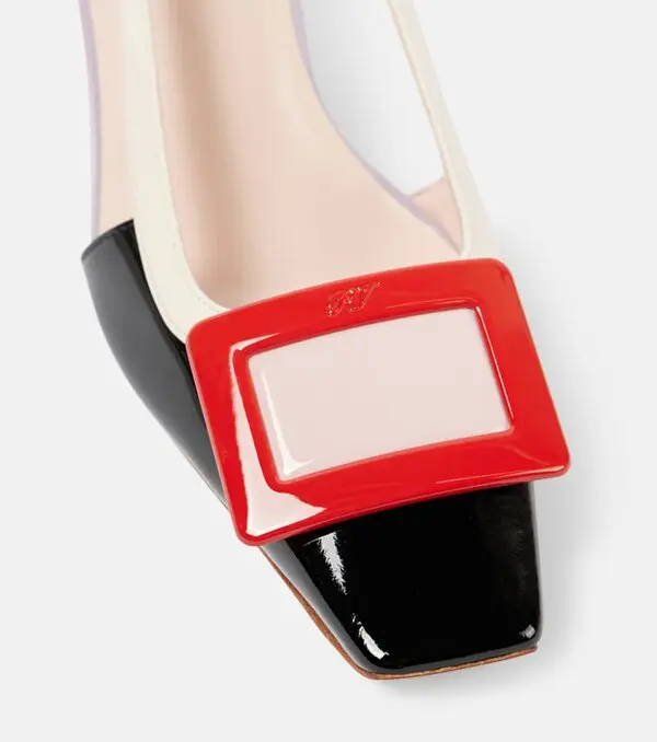 ROGER VIVIER Belle Vivier Square Toe Slingback Pumps - Multicoloured
