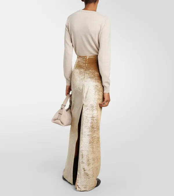 Brunello Cucinelli High-rise Velvet Maxi Skirt