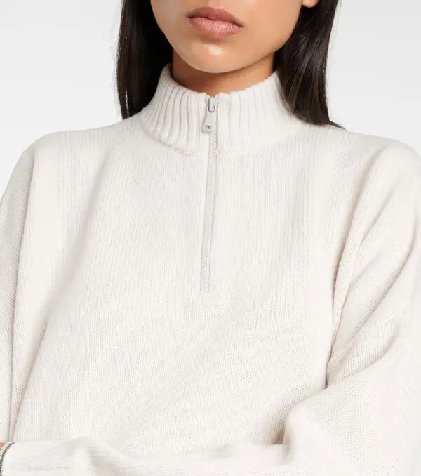 Brunello Cucinelli Wool, Cashmere, And Silk Half-zip Sweater