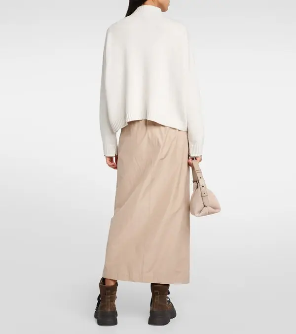 Brunello Cucinelli Wool, Cashmere, And Silk Half-zip Sweater
