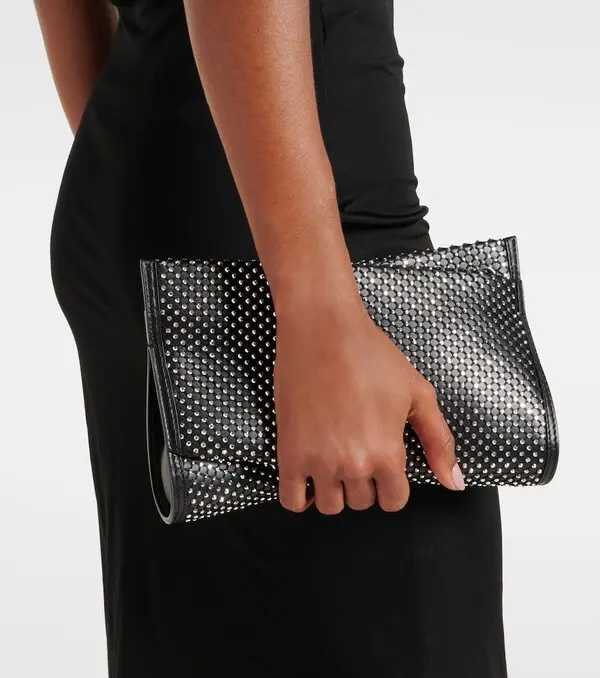 CHRISTIAN LOUBOUTIN Loubitwist Small Embellished Leather Clutch