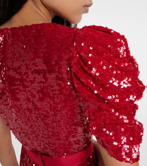 Erdem Asymmetrical Sequined Midi Dress