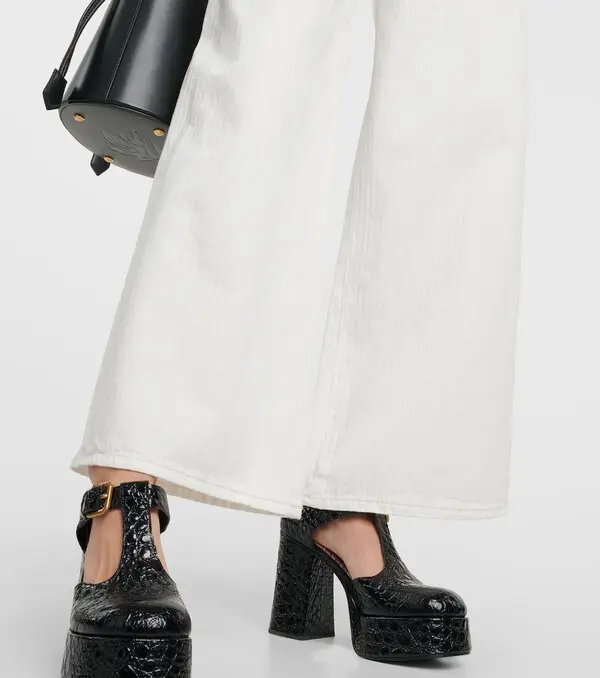 Etro High-rise Wide-leg Jeans With Embroidery - White