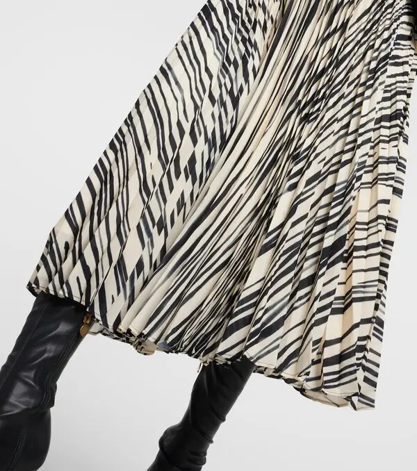 Proenza Schouler Printed Plisse Midi Skirt