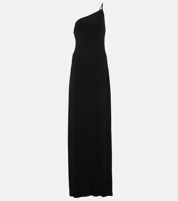 NILI LOTAN Elinor One-shoulder Jersey Gown - Black