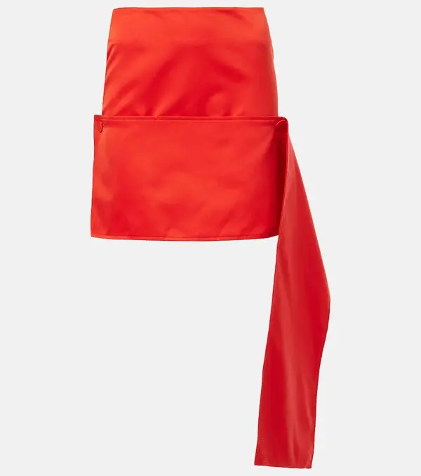 Plan C Satin Mini Skirt - Orange