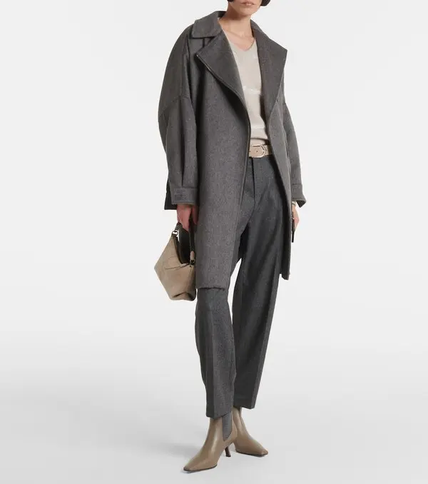 Brunello Cucinelli Pointed Toe Leather Ankle Boots