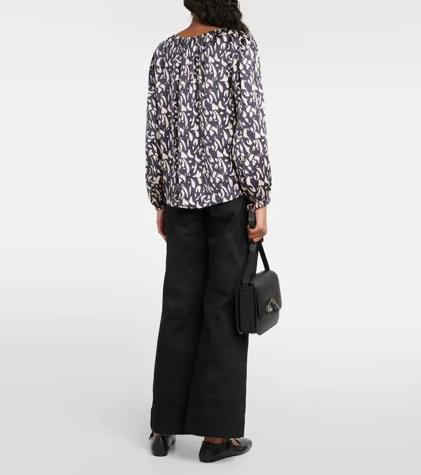 Velvet By Graham & Spencer Kade Printed Satin Blouse