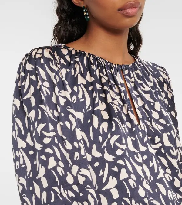 Velvet By Graham & Spencer Kade Printed Satin Blouse