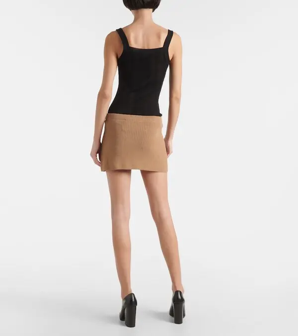 AYA MUSE Agos Cotton-blend Miniskirt In Tigers Eye