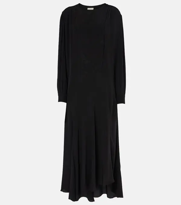 Isabel Marant Étoile Hanane Ruffled Silk Maxi Dress - Black