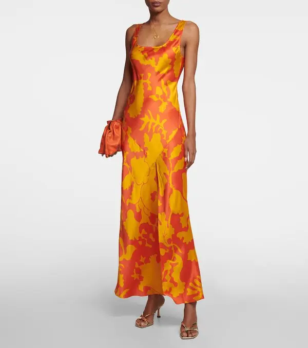 SIR. Printed Silk Maxi Dress