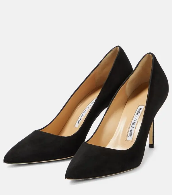 Manolo Blahnik Bb 90 Suede Pumps - Black