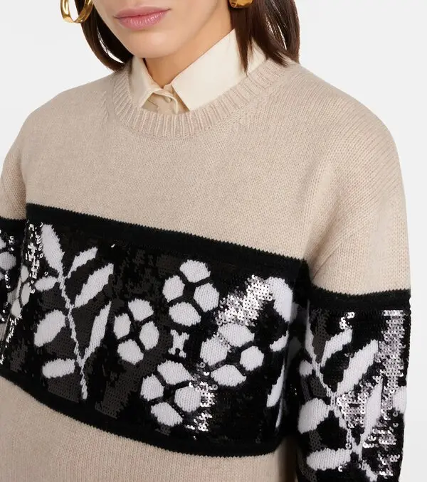 Max Mara Jacquard Wool And Cashmere Sweater