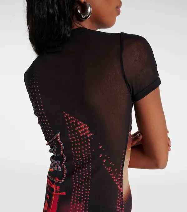 JEAN PAUL GAULTIER Pigalle Printed Mesh Mini Dress