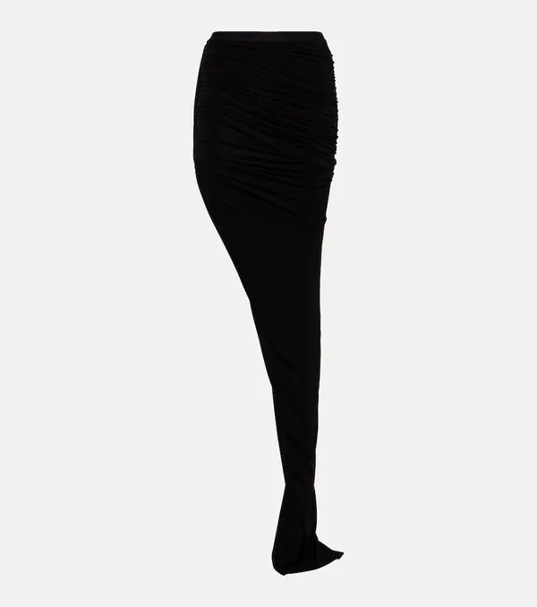 Rick Owens Ruched Maxi Skirt - Black
