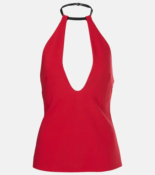 Attico Halterneck Crepe Top
