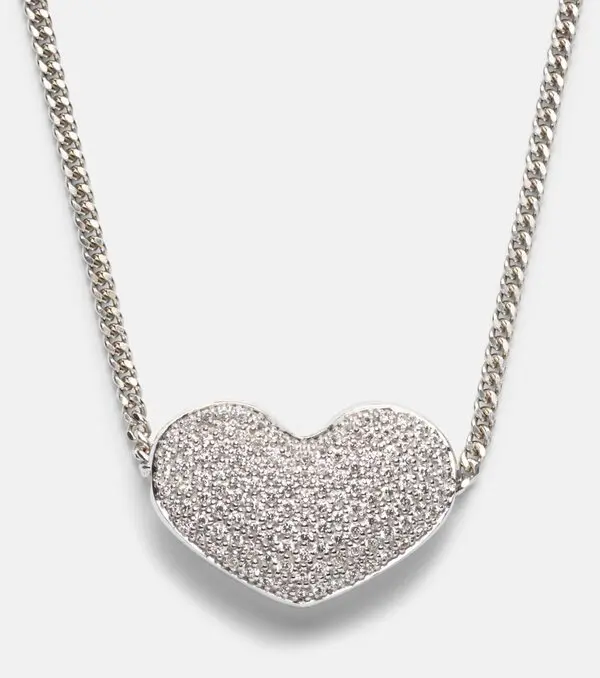 EERA Heart Diamond Necklace In 18kt White