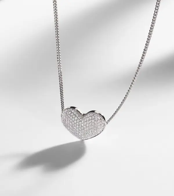 EERA Heart Diamond Necklace In 18kt White