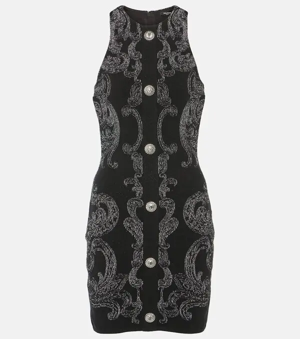 Balmain Paisley Jacquard Lurex® Mini Dress