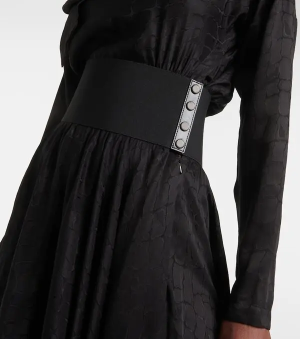 Alaïa Tie-neck Silk-blend Midi Dress