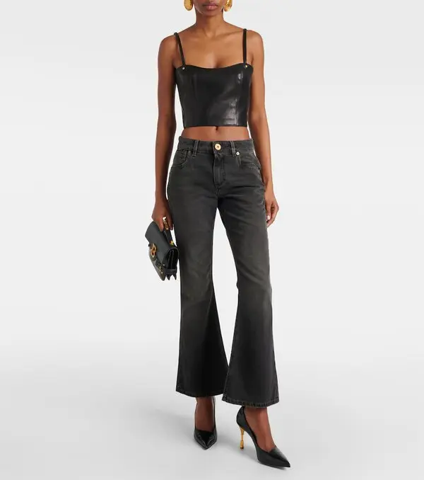 Balmain Western Low-rise Bootcut Jeans - Black