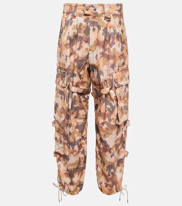 Isabel Marant Étoile Helore Printed Cotton Cargo Pants - Multicoloured